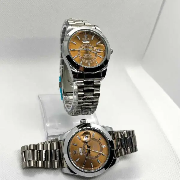 Rolex Dial Day-Date Couple Watch Set – Thugz.pk